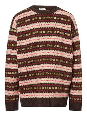 Miu Miu Fair Isle Wool Knitted Jumper - Moro