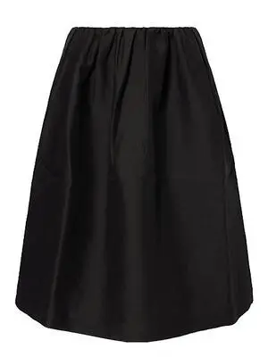 TOTEME Wool And Silk-blend Midi Skirt - Black