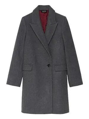 Zadig&Voltaire Peak-lapel Wool-blend Coat - Gris Chine