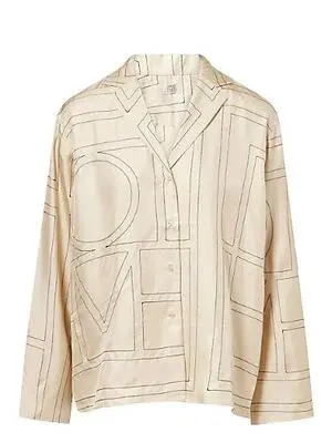 TOTEME Monogram Silk Top - Ivory
