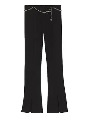 Hugo Chain-embellished Flared-leg Trousers - Black