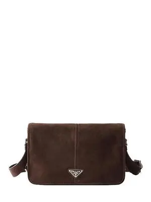 Prada Suede Shoulder Bag - Brown