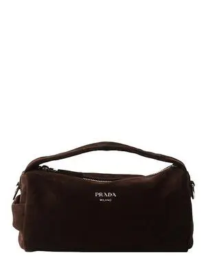 Prada Suede Shoulder Bag - Brown