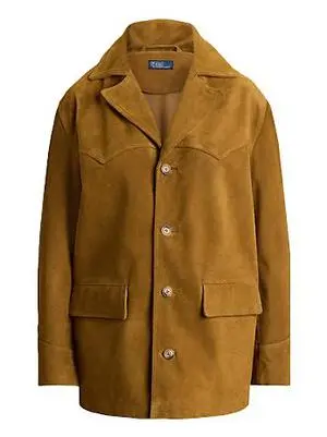 Polo Ralph Lauren Western Single-breasted Suede Jacket - Maple