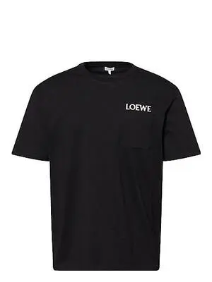 Loewe Brand-embroidery Relaxed-fit Cotton-jersey T-shirt - Black