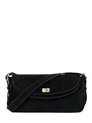 Sandro Le Mambo Suede Shoulder Bag - Black