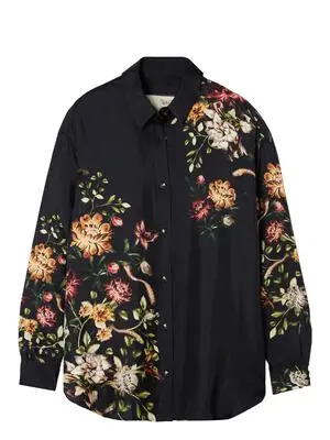 AGUA BENDITA Cecilia Paramo Floral-Print Silk-Twill Shirt