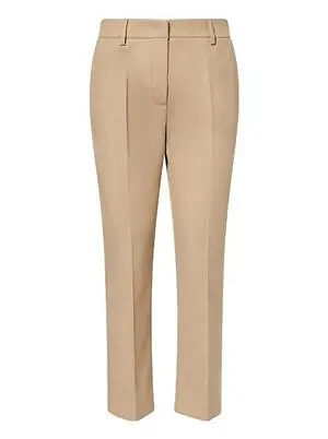 Max Mara Cigarette Slim Cotton Trousers - Camel
