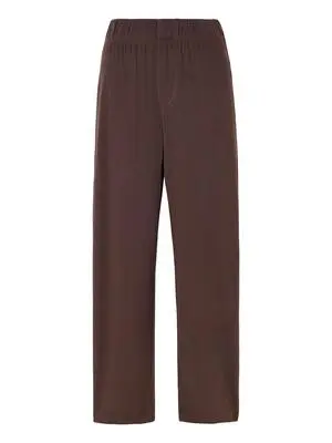 Eterne Lounge Ribbed Straight-Leg Pants Chocolate