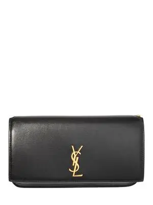 Saint Laurent Cassandre Strap Phone Case - Black