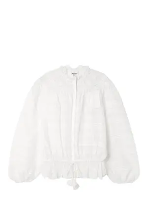 MARANT ETOILE Polly Lace-trimmed Cotton-voile Blouse - White