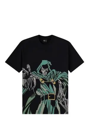 OVO Marvel Dr. Doom Masthead Tee Shirt - Fade Out Black