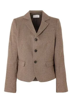 FRAME Houndstooth Tweed Blazer - Brown