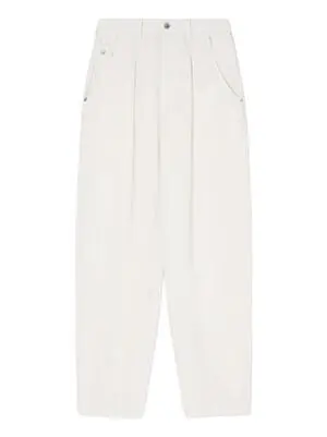 Emporio Armani Relaxed-fit Lyocell Trousers - White