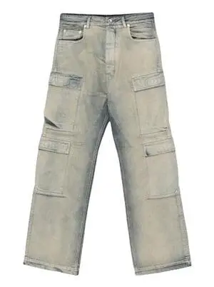 Rick Owens Denim Double Cargo Pants - Mineral Pearl