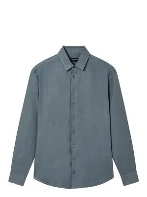 Giorgio Armani Plain Linen Shirt - Green