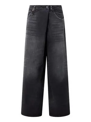 R13 Nico Wrap-effect Boyfriend Jeans - Black