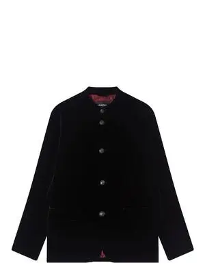 Emporio Armani Chenille Jacket With Guru Collar - Black