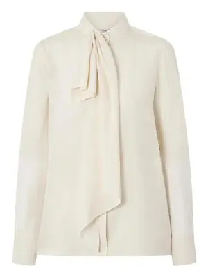 Givenchy Pussy-bow Draped Silk Blouse - Neutrals