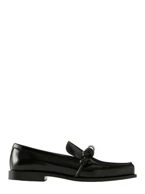 JIL SANDER Knot-detailed Leather Loafers - Black