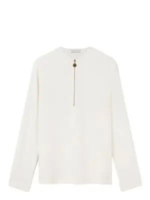 Stella McCartney Arlesa Double Split Hem Zip Blouse - White