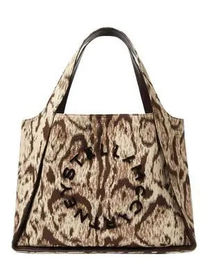 Stella McCartney Logo Cloud Leopard Print Tote Bag - Red
