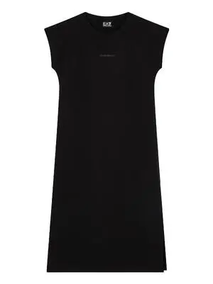 EA7 Stretch Cotton Jersey Dress - Black