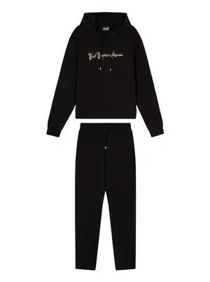 EA7 Stretch Cotton-blend Tracksuit - Black