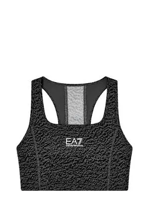 EA7 Sports Bra In Vigor7 Technical Fabric - Black / White / Pink / Gray