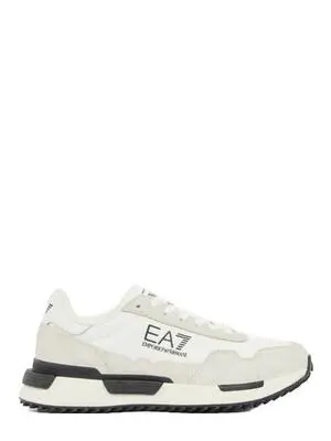 Emporio Armani Sneakers In Fabric And Leather - White