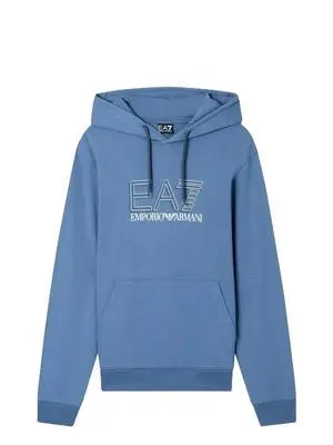 Emporio Armani Lunar New Year Jersey Hooded Sweatshirt Blue