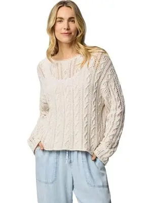 Splendid Brennan Cable Knit Sweater - Neutral