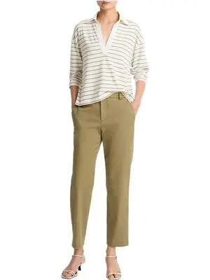Vince Avery Mid-rise Italian Stretch-cotton Chino Pant - Natural