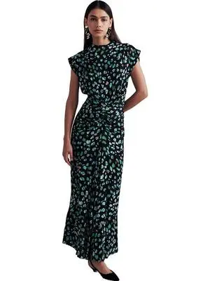 Saylor Printed A-line Dress - Natural