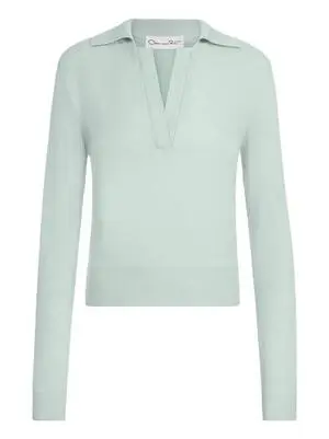 Oscar De La Renta Wool Polo Pullover - Red