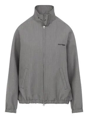 COURREGES Wool-Blend Houndstooth Bomber Jacket Multicolour