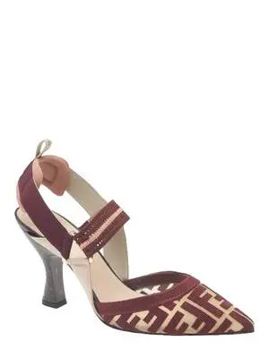 Fendi Colibri Slingback Pumps - Burgundy