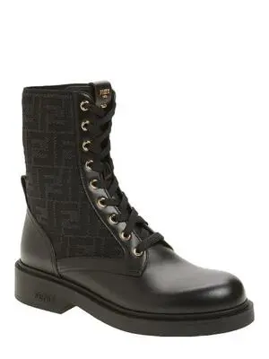 Fendi Filo Lace-up Boot - Black