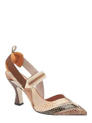 Fendi Colibri Slingback Pump - Brown