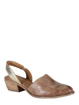 DIBA TRUE Priority Leather Slingback Shoes - Tan/gold