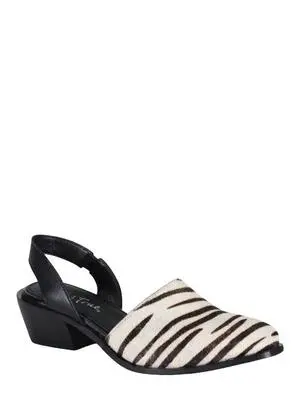 DIBA TRUE Priority Leather Slingback Shoes - Zebra/black