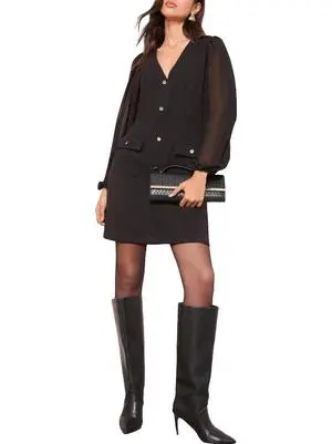 FRIENDS LIKE THESE Sheer Sleeve Sheath Dress - Black