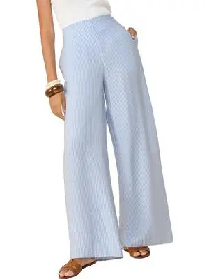 FRIENDS LIKE THESE Stripe Wide Leg Pants - Blue