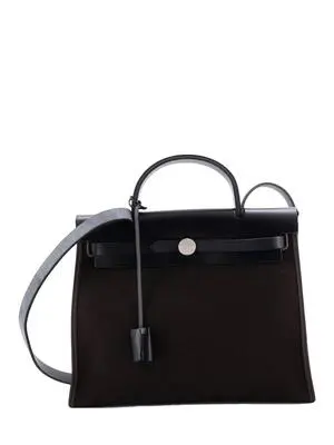 HERMES Herbag Zip Leather And Toile 31 - Ebene
