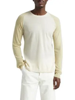 Frenckenberger Colorblock Raglan Sleeve Cashmere Sweater - Chalk/faded Beige