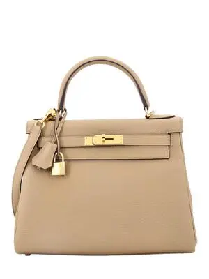 HERMES Kelly Handbag 28 Light Togo With Gold Hardware