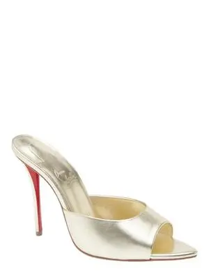 CHRISTIAN LOUBOUTIN Miss Z Pointed Toe Metallic Sandal - G306 Platine/lin Platine