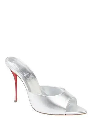 CHRISTIAN LOUBOUTIN Miss Z Pointed Toe Metallic Sandal - S211 Silver/lin Silver