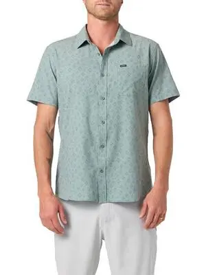 O'Neill Upf Slub Standard Short Sleeve Performance Button-up Shirt Sage