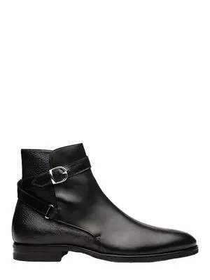 ZELLI ITALIA Jodhpur Buckle Strap Leather Boots - Black